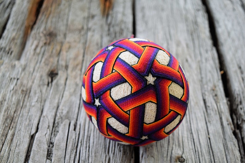 Dark Rainbow Star Temari Ball Traditional Japanese Folk Craft - Etsy