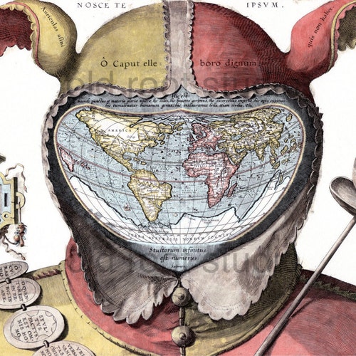 Hand Painted 'fool's Cap' Map of the World Circa - Etsy