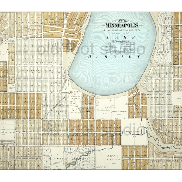 Lake Harriet Map Art - Etsy