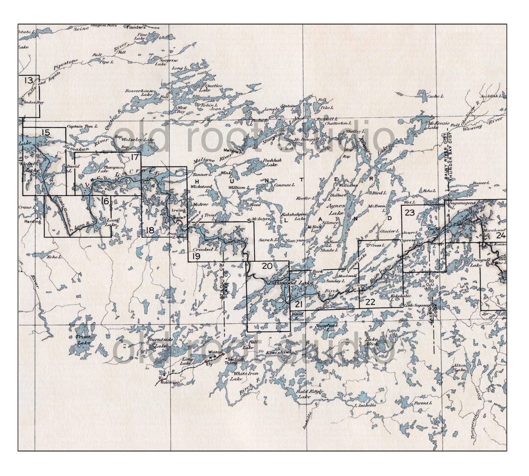 Hand Painted Map of the Boundary Waters Canoe Area West - Etsy