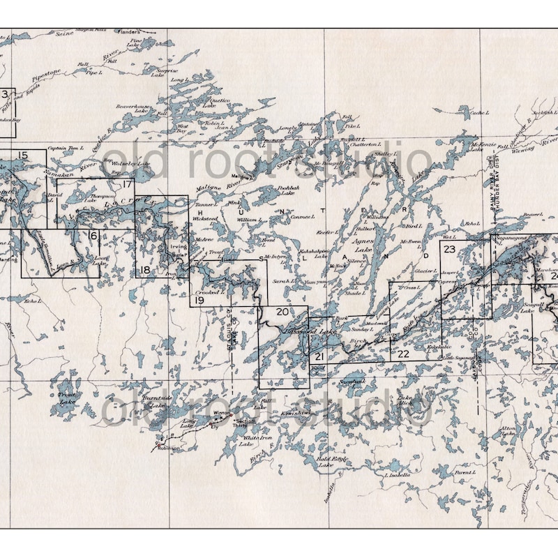 Boundary Waters Map - Etsy
