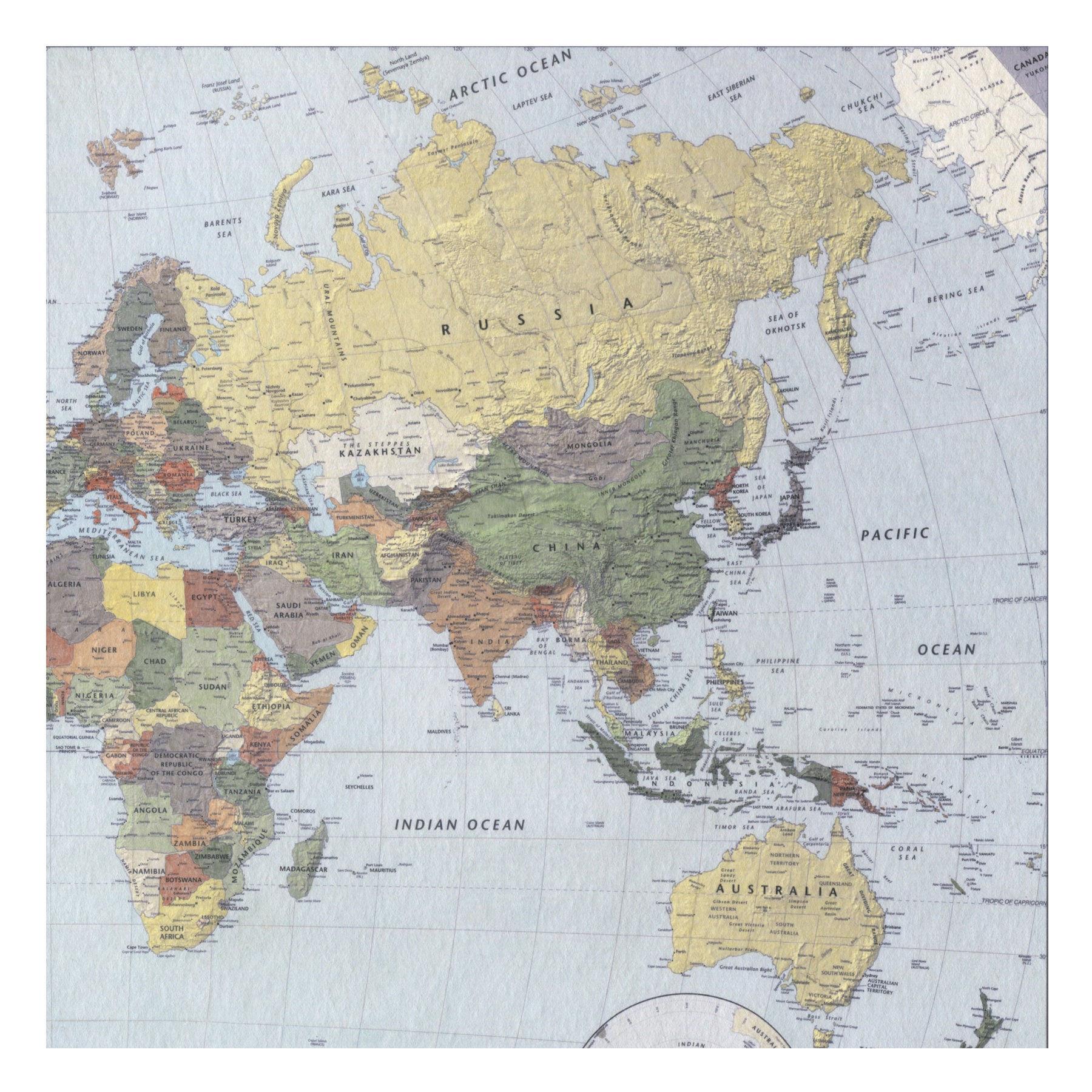 This is a Hand Painted Modern Map of the World, Political Map of the ...