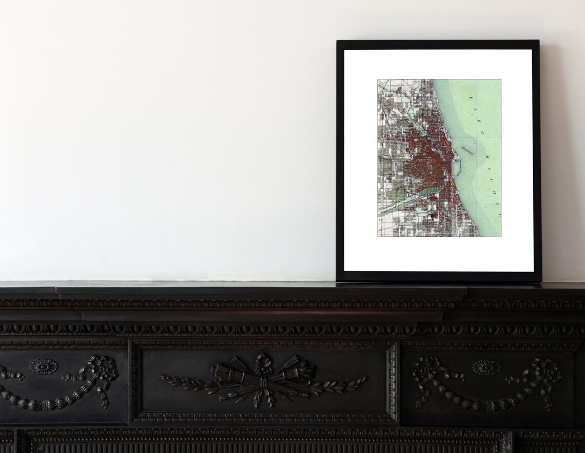 Hand Painted Map of Chicago, 1901 / Retro Chicago Map / Vintage Chicago ...