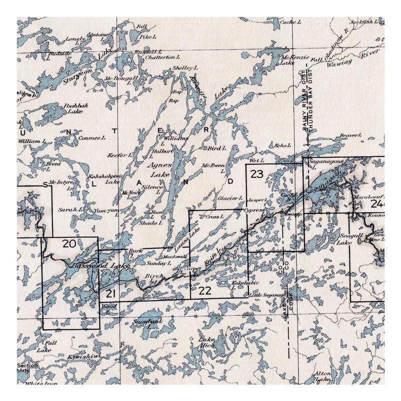 Hand Painted Map of the Boundary Waters Canoe Area West - Etsy