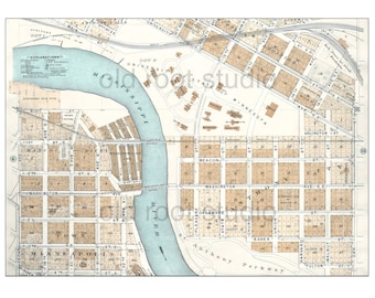 Hand Painted Map of South Minneapolis Lake Harriet Minnehaha - Etsy