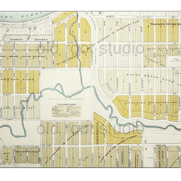 Lake Harriet Map Art - Etsy