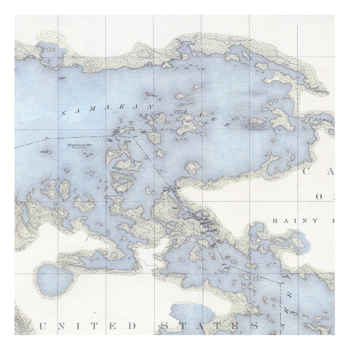Hand Painted Map of Sand Point Lake Namakan Lake 1928 / BWCA | Etsy