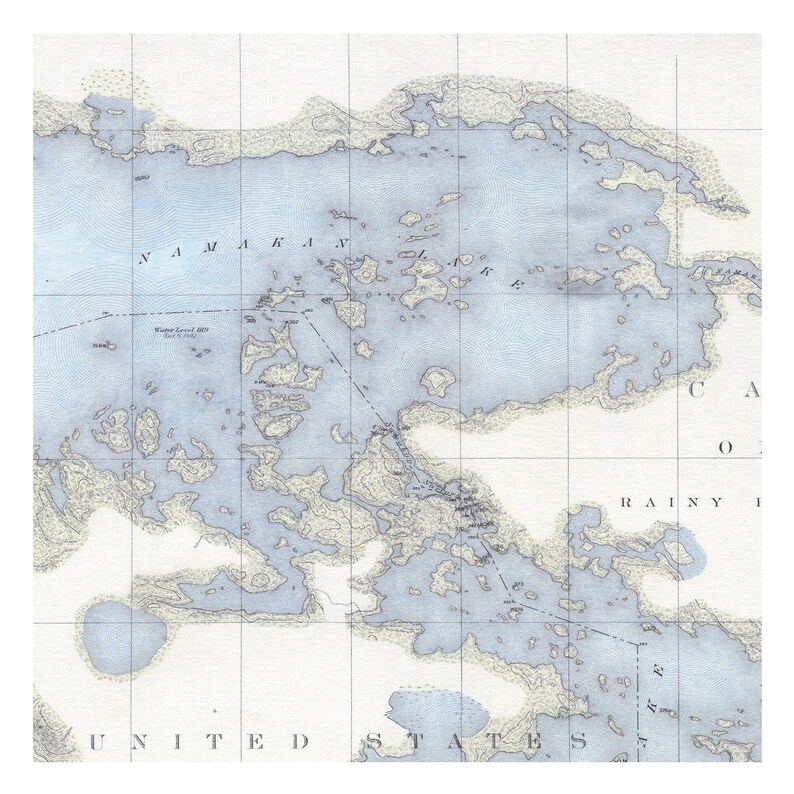 Hand Painted Map of Sand Point Lake Namakan Lake 1928 / BWCA | Etsy