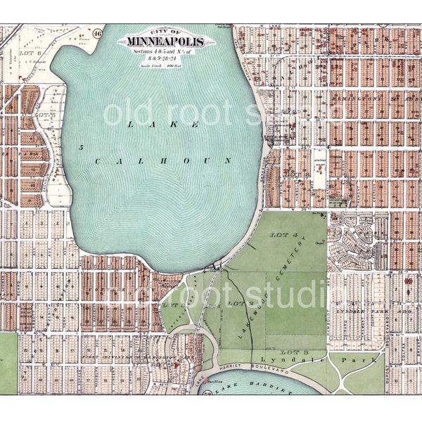 Lake Harriet Map Art - Etsy