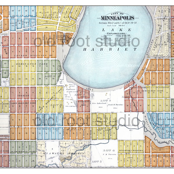 Lake Harriet Map Art - Etsy