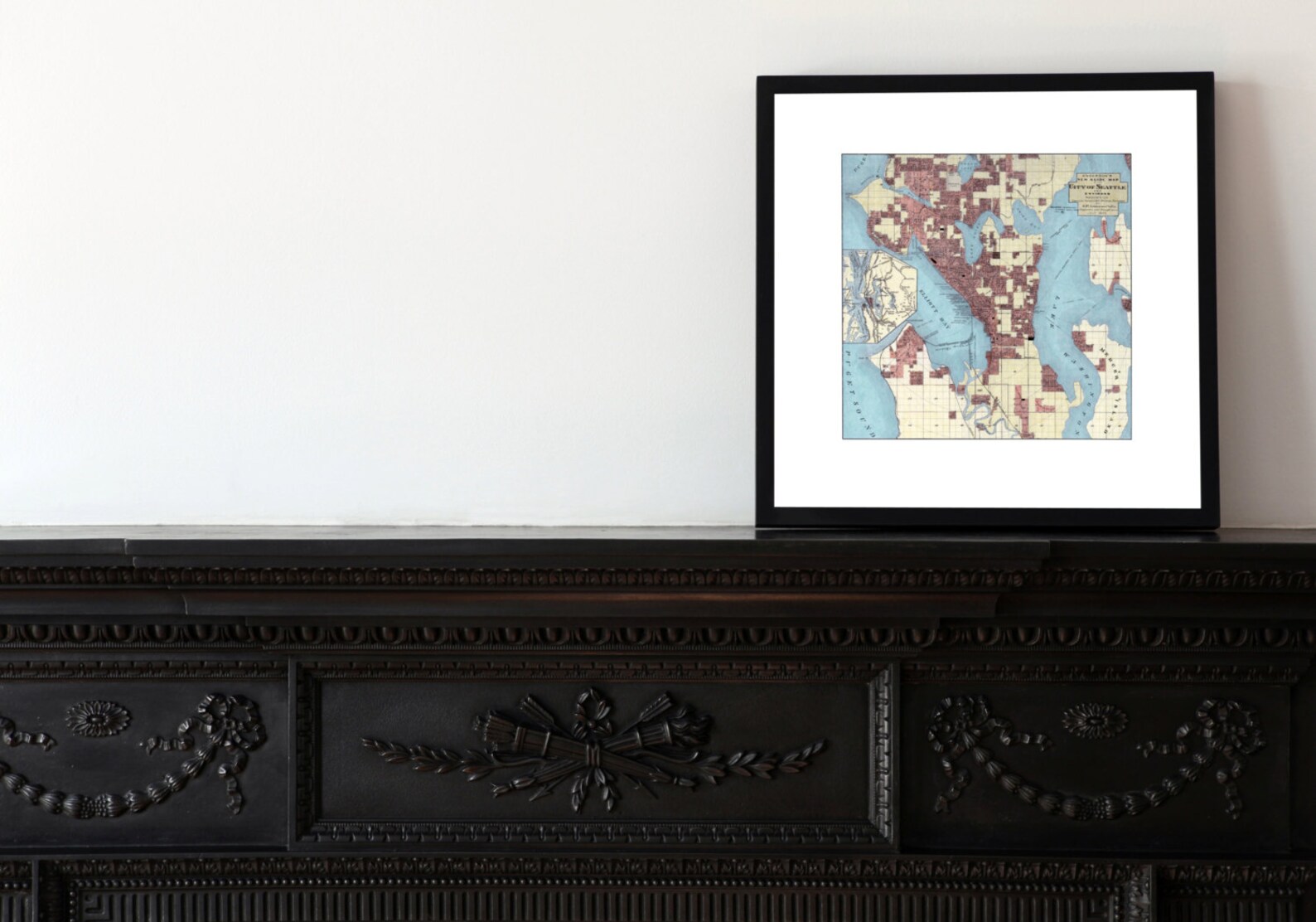 Hand Painted Map of Seattle, Washington, 1890 / Retro Seattle Map ...