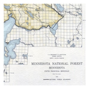 This is a Hand Painted Map of the Chippewa National Forest Including ...