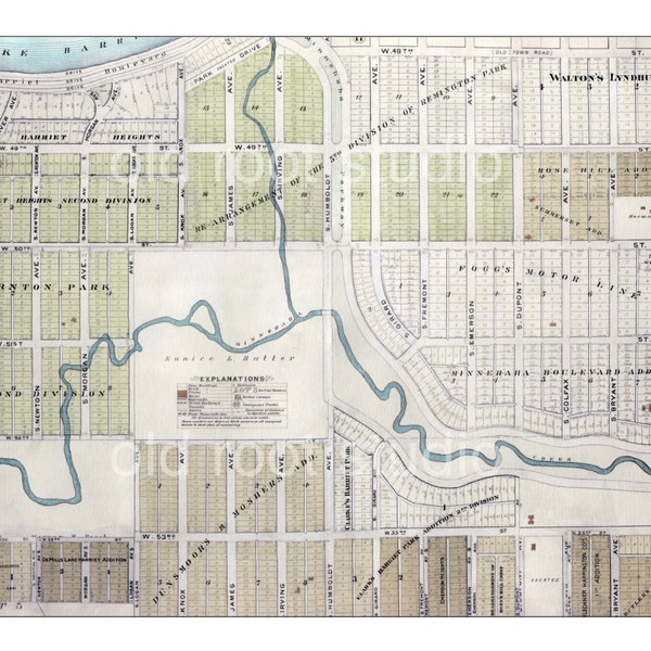 Lake Harriet Map Art - Etsy