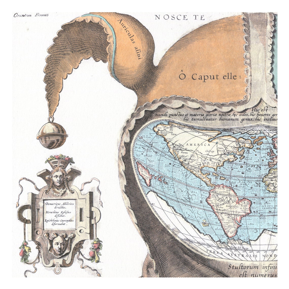 Hand Painted 'fool's Cap' Map of the World, Circa 1590 / Antique Map of ...