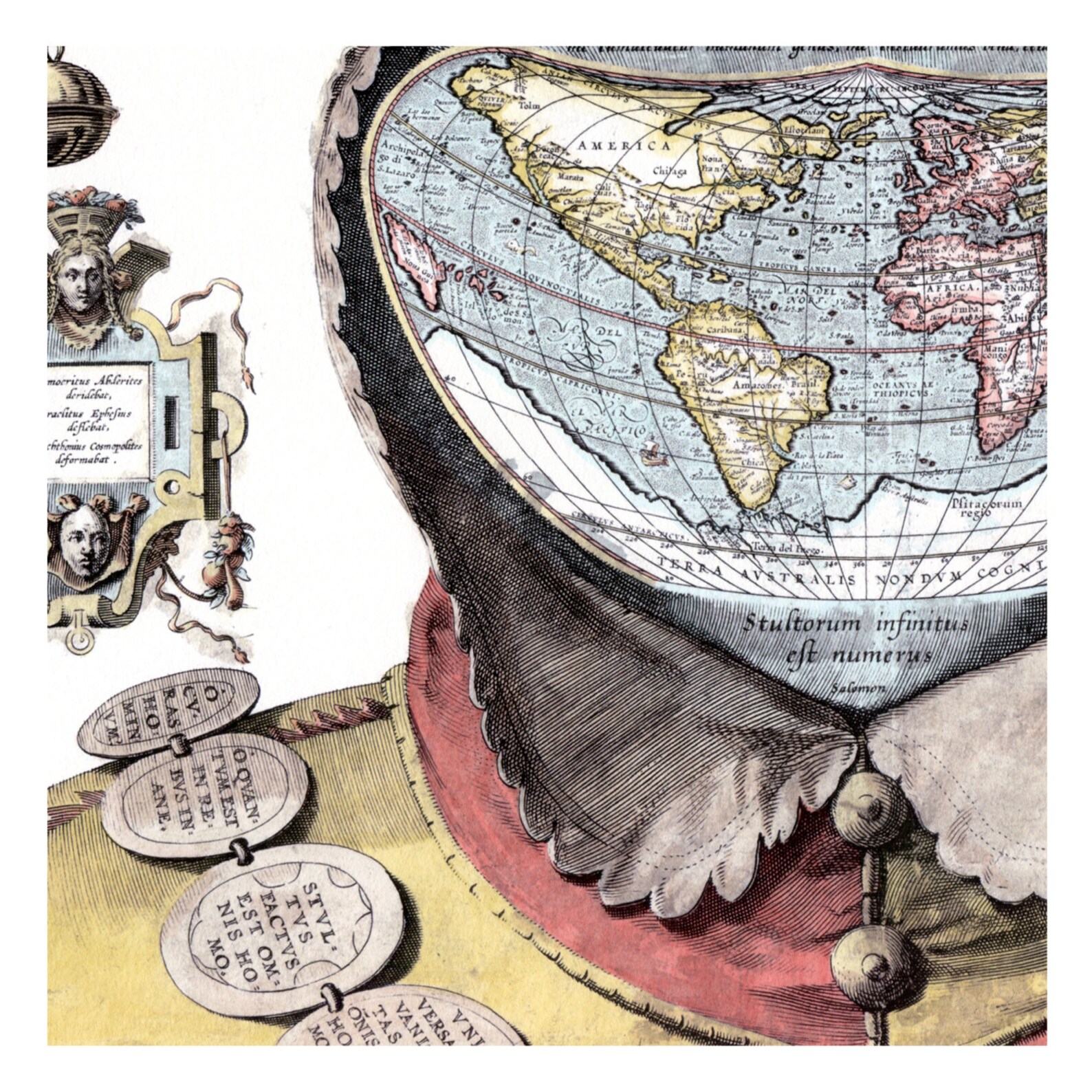 Hand Painted 'fool's Cap' Map of the World Circa - Etsy