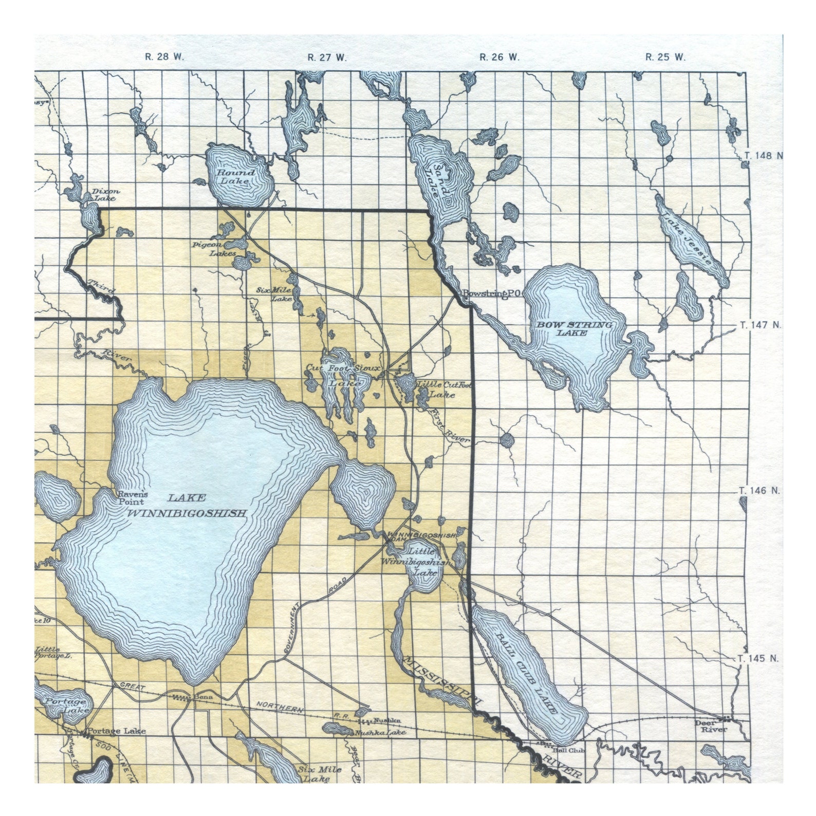 This is a Hand Painted Map of the Chippewa National Forest Including ...