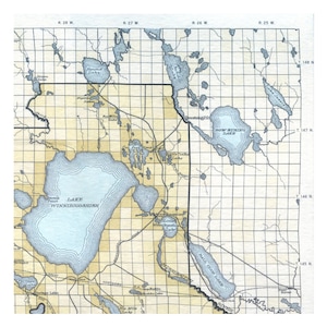This is a Hand Painted Map of the Chippewa National Forest Including ...