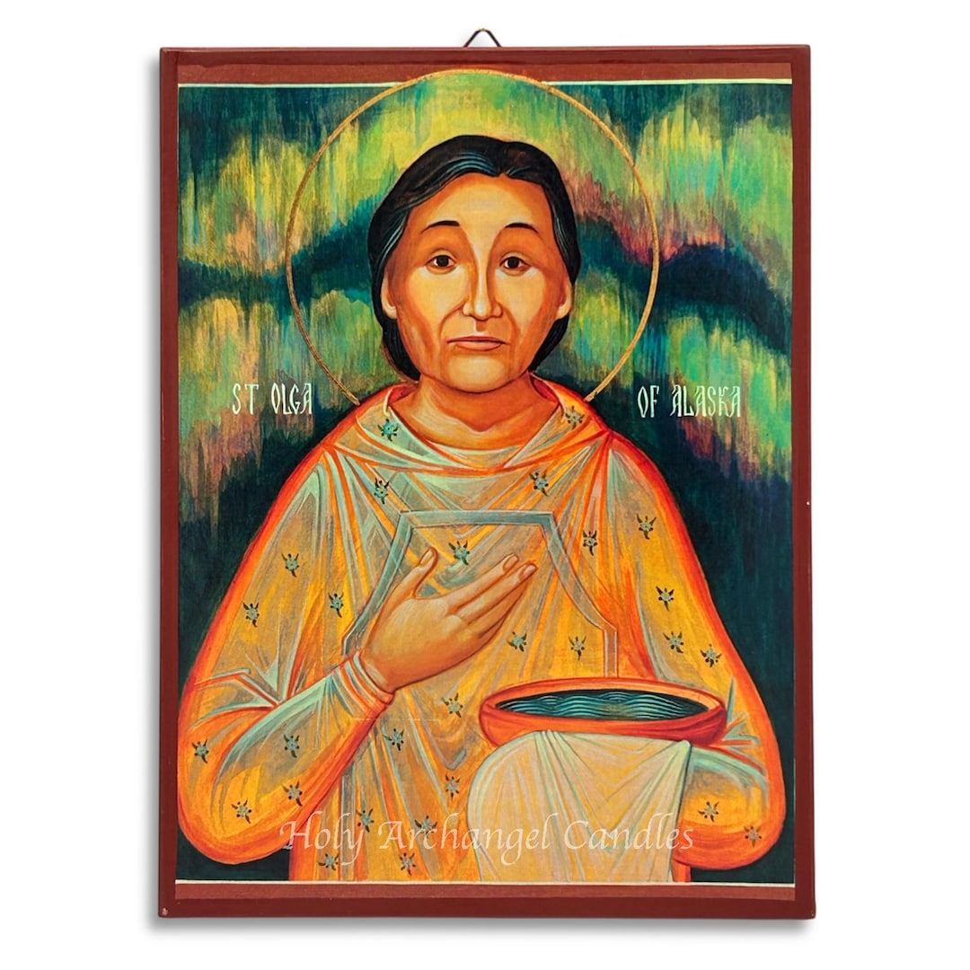 Icon of Matushka Olga of Kwethluk Alaska, Northern Lights - Etsy