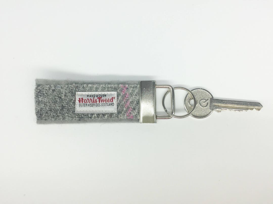 Harris Tweed® Key Fob: Grey Check Wool Keychain - Etsy