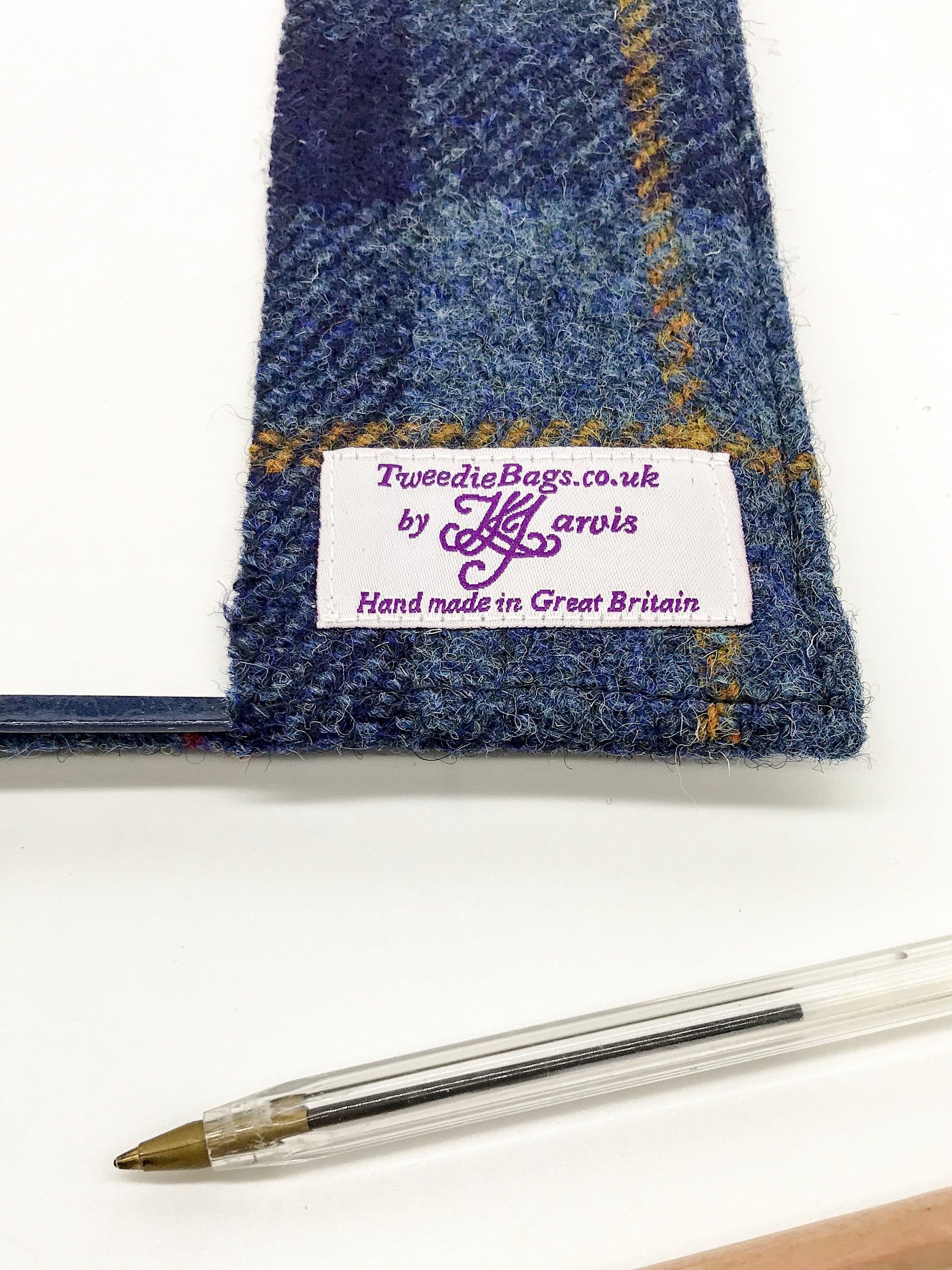 Harris Tweed® Navy Check A5 Book Cover Harris Tweed® Blue | Etsy UK