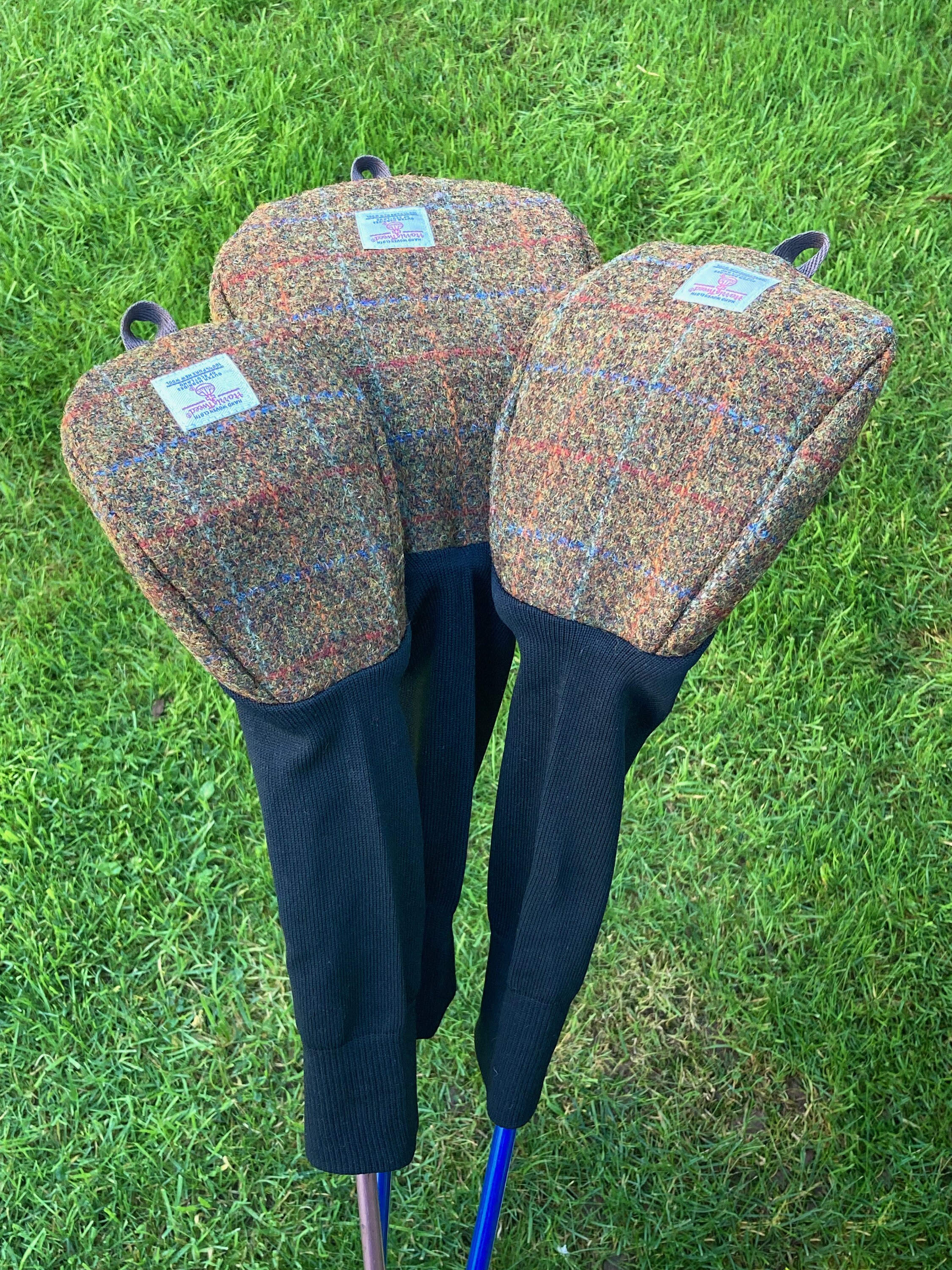 Three Harris Tweed® Golf Club Head Covers: Scottish Plaid, Set of 3 ...
