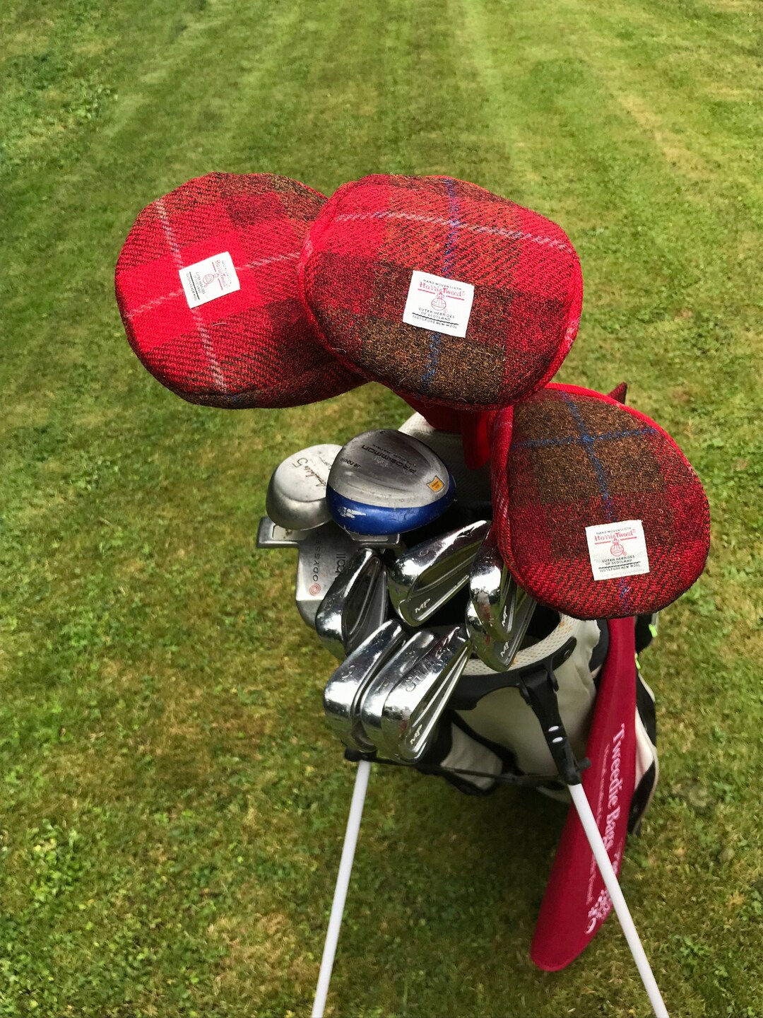 One Harris Tweed® Golf Club Cover: Red Brown Plaid, Scottish Wool - Etsy UK