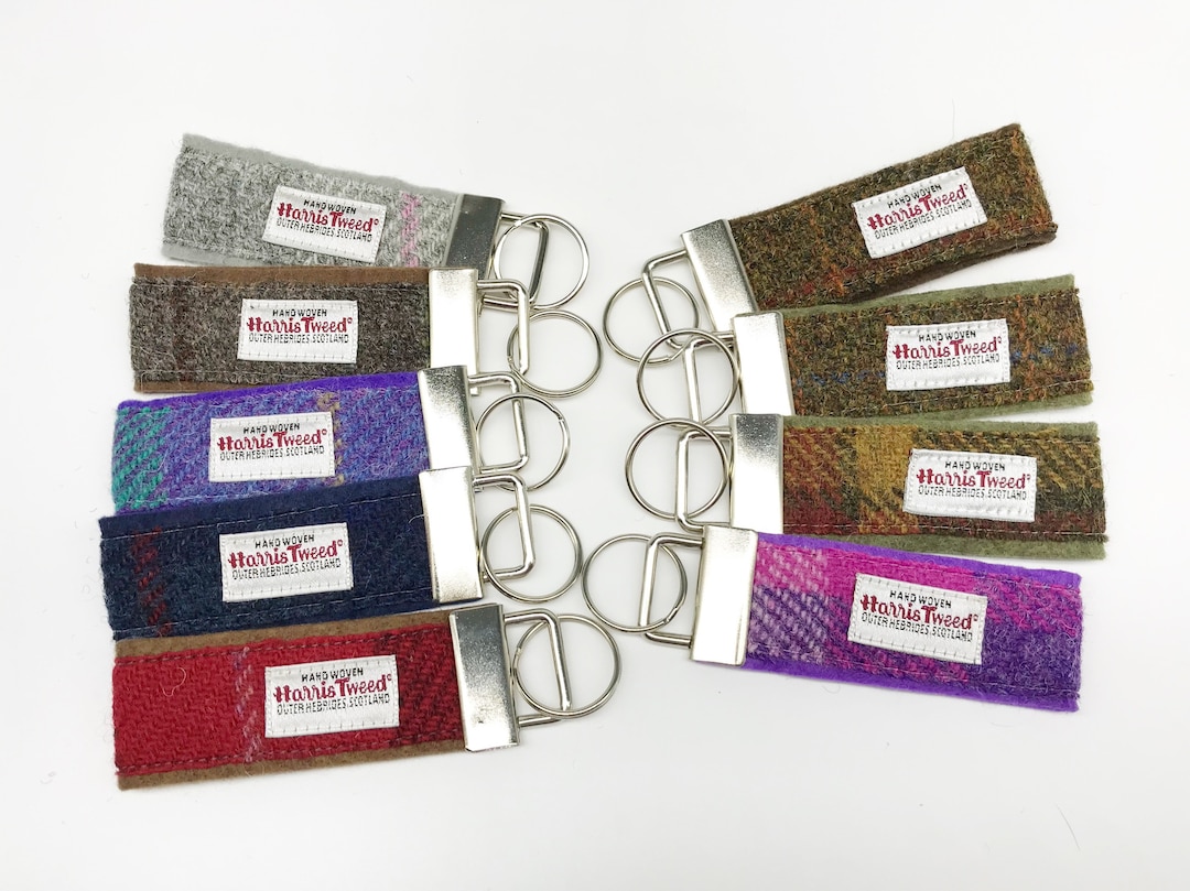 Harris Tweed® Key Fob: Scottish Checked Wool Keychain - Etsy