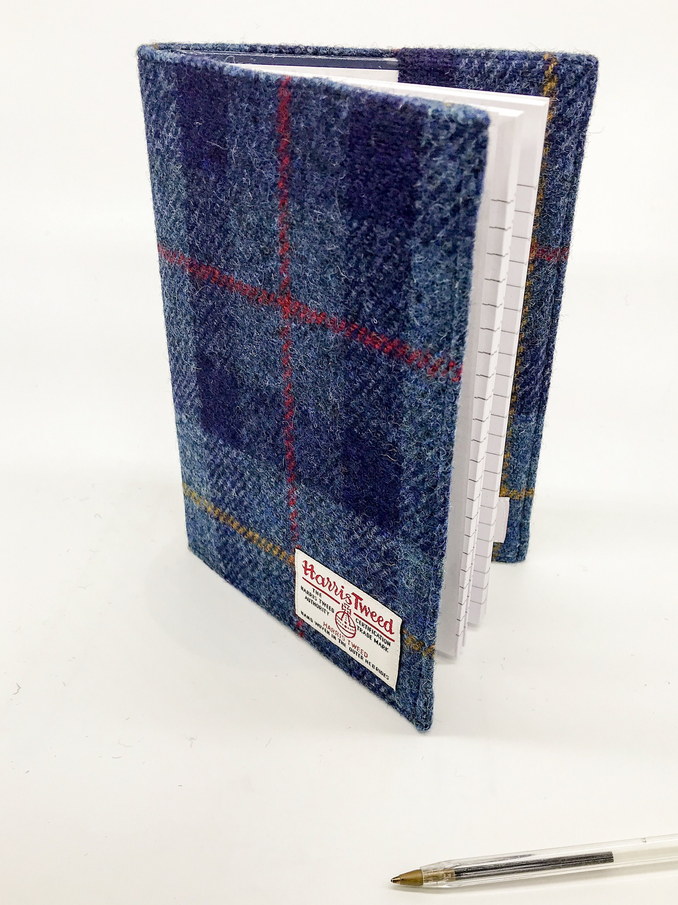 Harris Tweed® Navy Check A5 Book Cover Harris Tweed® Blue | Etsy UK