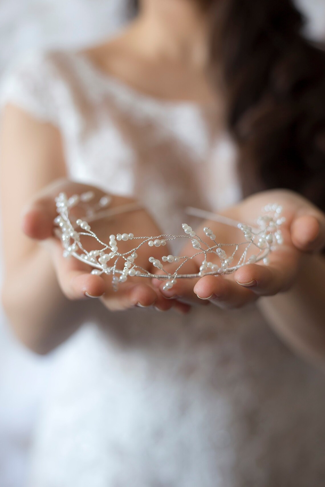 Bridal Pearl Tiarabridal Hair Tiarawedding Tiara With | Etsy