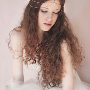 Silver Head Chain, Wedding Head Chain, Rhinestone Headpiece, Head ...