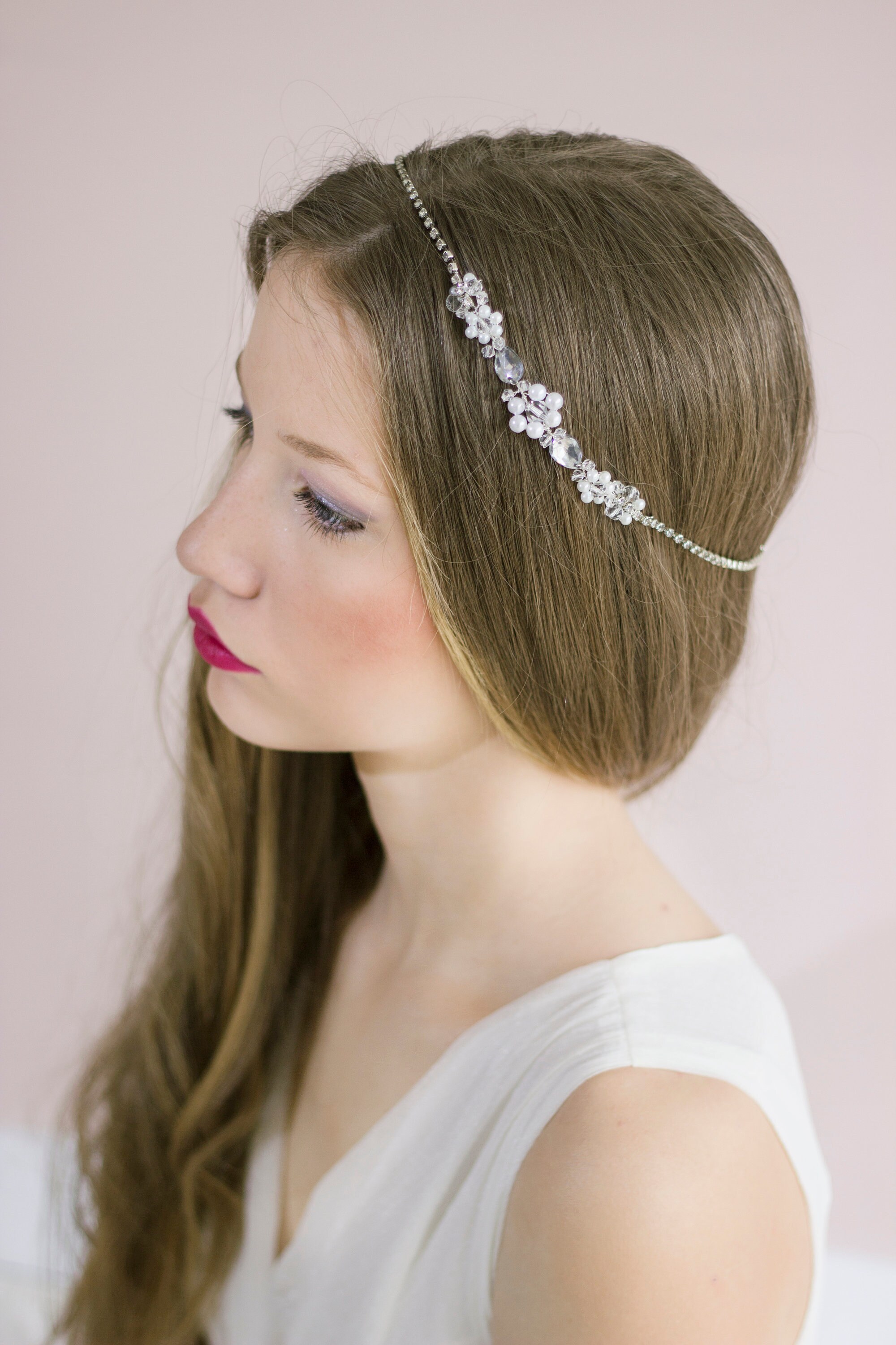 Bridal Forehead Bandbridal Crystal Halobridal Halo | Etsy