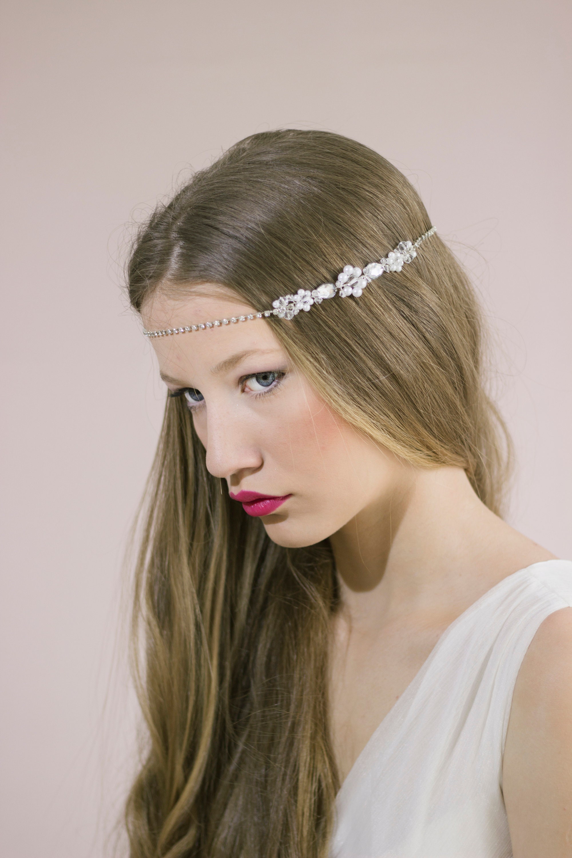 Bridal Forehead Bandbridal Crystal Halobridal Halo | Etsy