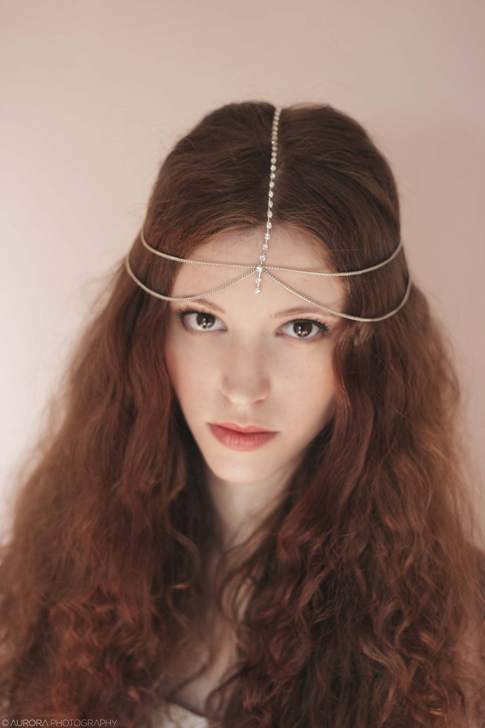 Silver Head Chain Wedding Head Chain Rhinestone Headpiece | Etsy