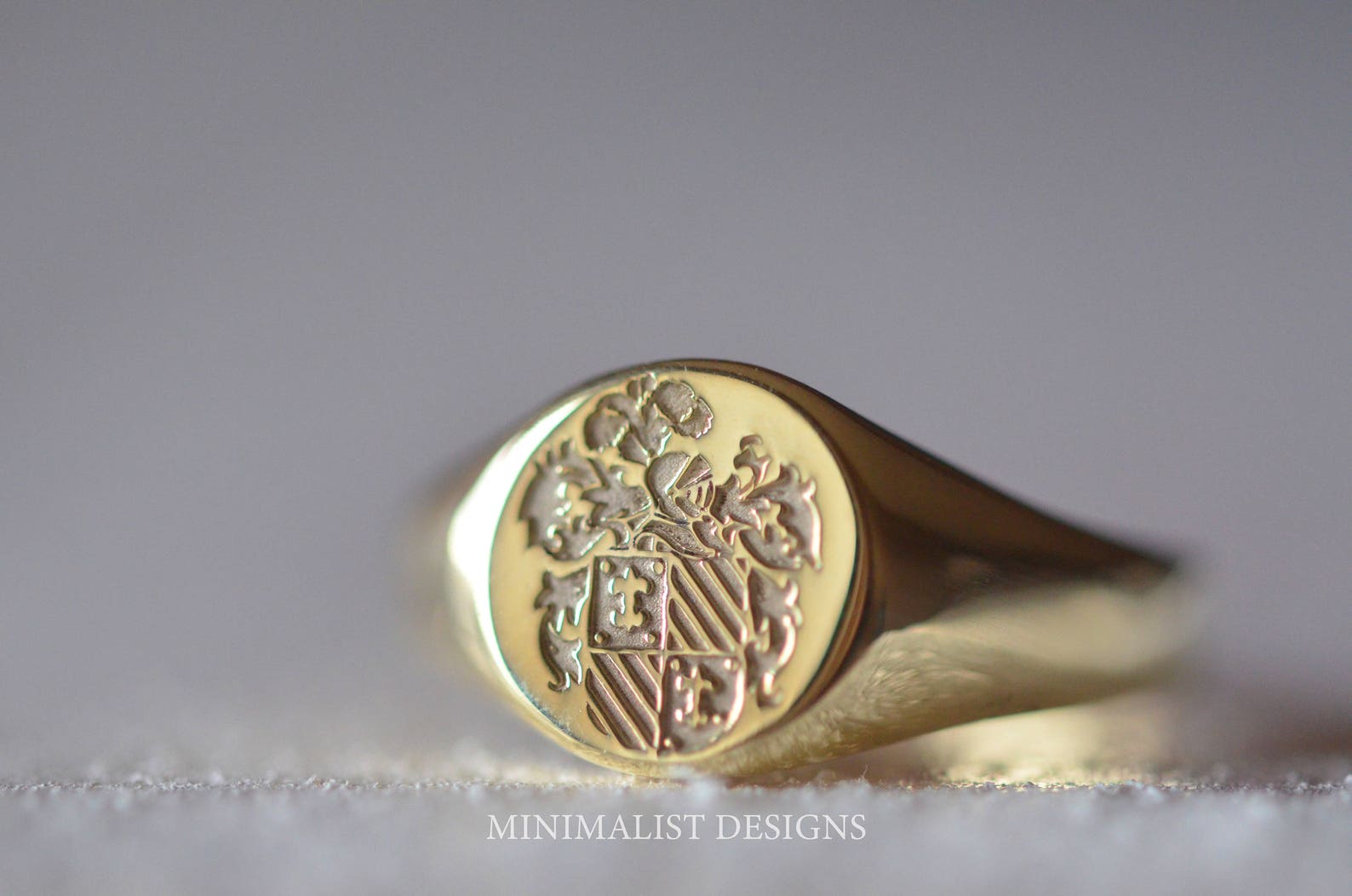 Solid Gold Family Crest Ring Signet ring women signet ring | Etsy