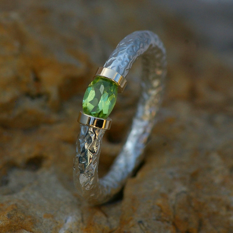 Silver Red Garnet Tension Ring - Etsy
