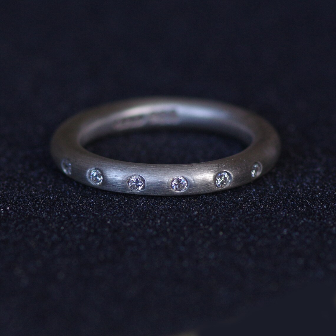 Silver Wedding Ring With 6 Diamonds - Etsy
