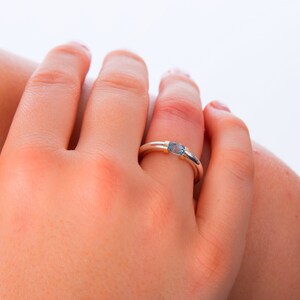 Blue Topaz Tension Ring in Silver With Gold. - Etsy