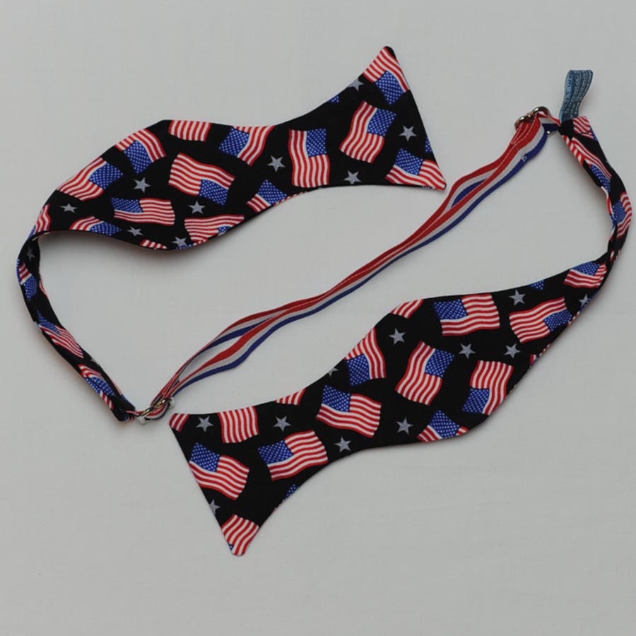 Patriotic American Flag Design Fabric Self-tie or Pre-tied Bow Tie With ...