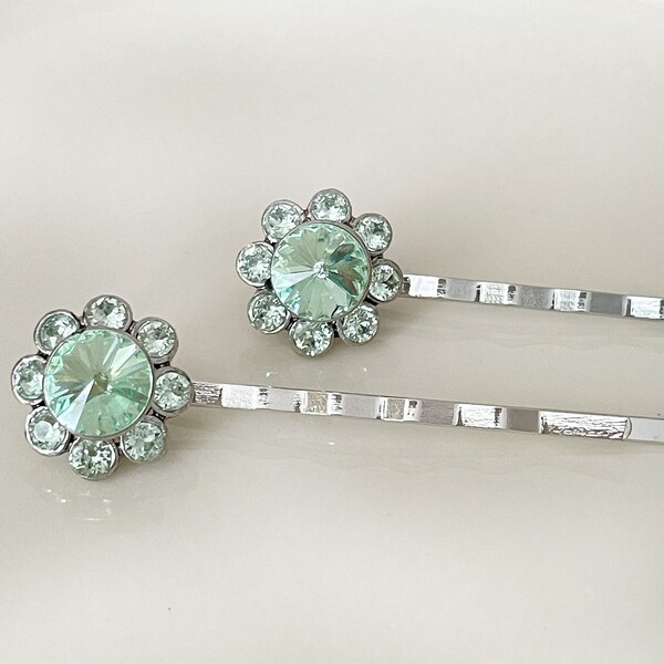 Green Rhinestone Pin - Etsy