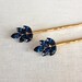 Navy Blue Rhinestone Hair Pins Set Pair Hair Accessory - Etsy