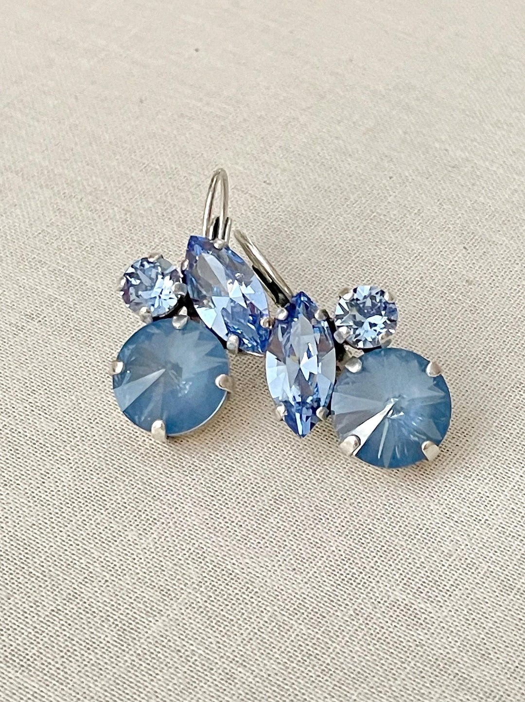 Swarovski Blue Earrings, Shades of Blue, Light Blue Earrings, Bridal ...