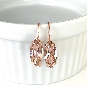 Marquise Swarovski Crystal Earrings Blush - Etsy