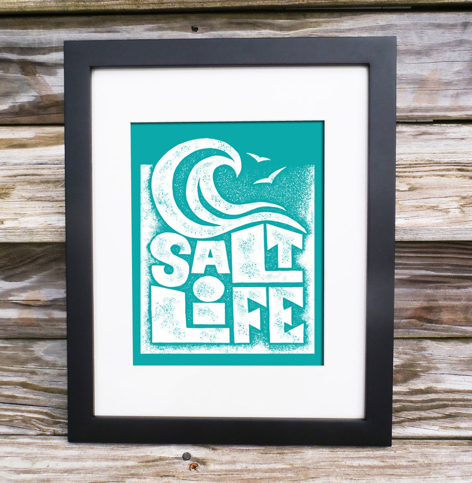 Salt Life Typography quote fine art print Letterpress 8x10 | Etsy