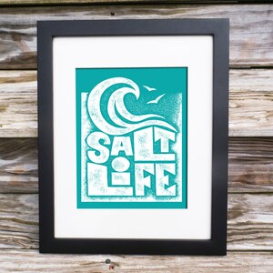 Salt Life - Typography Quote Fine Art Print - Letterpress 8x10 - Beach ...