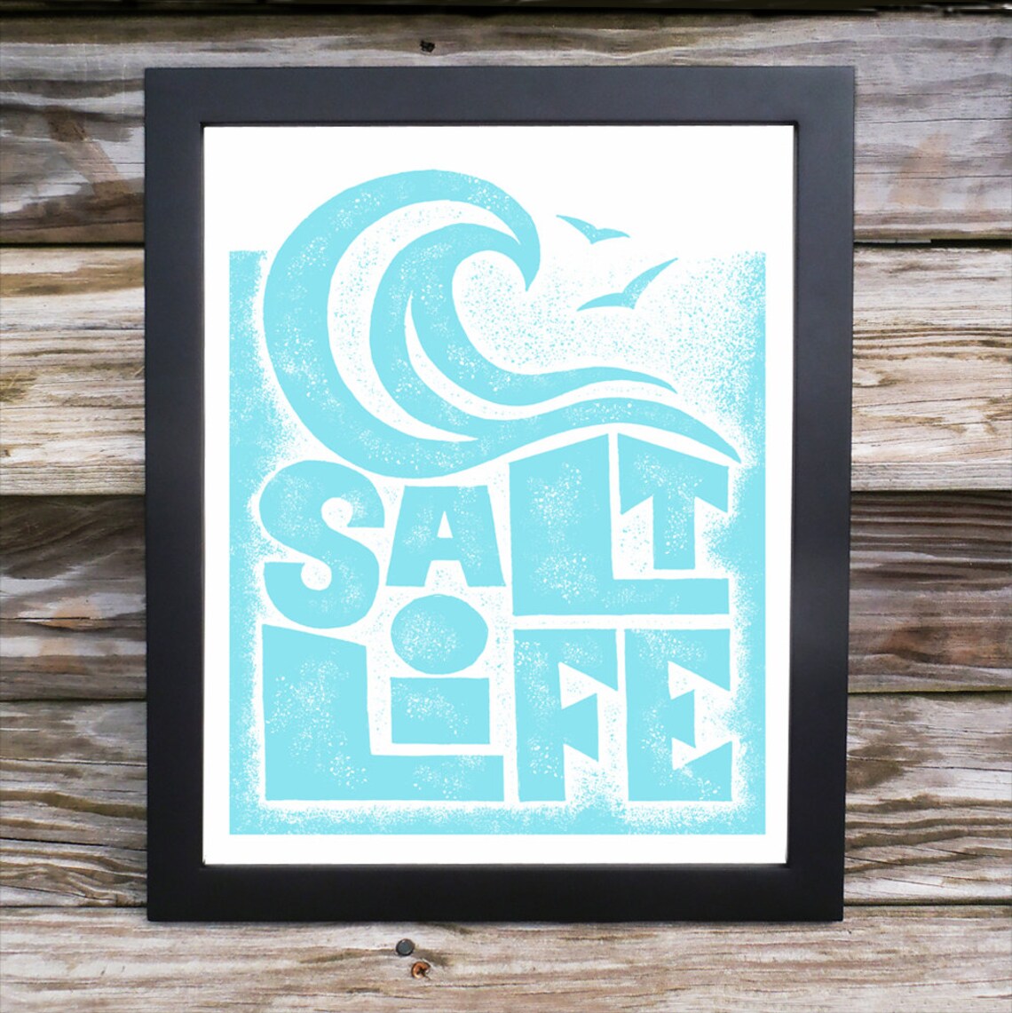 Beach Decor - Salt Life - Typography Quote Fine Art Print - Letterpress ...