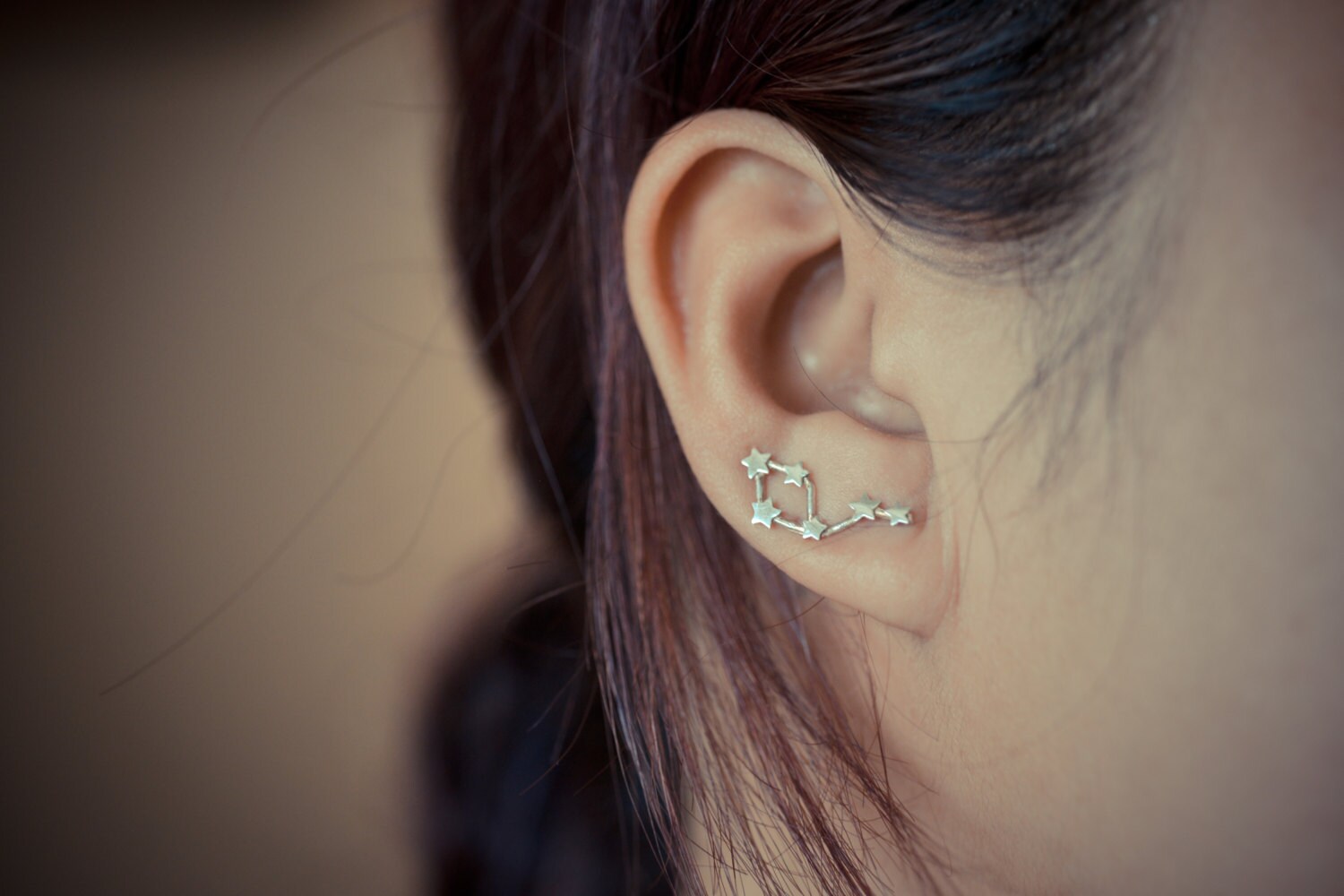 Libra Zodiac Constellation Sterling Silver Ear Climbers Ear - Etsy UK