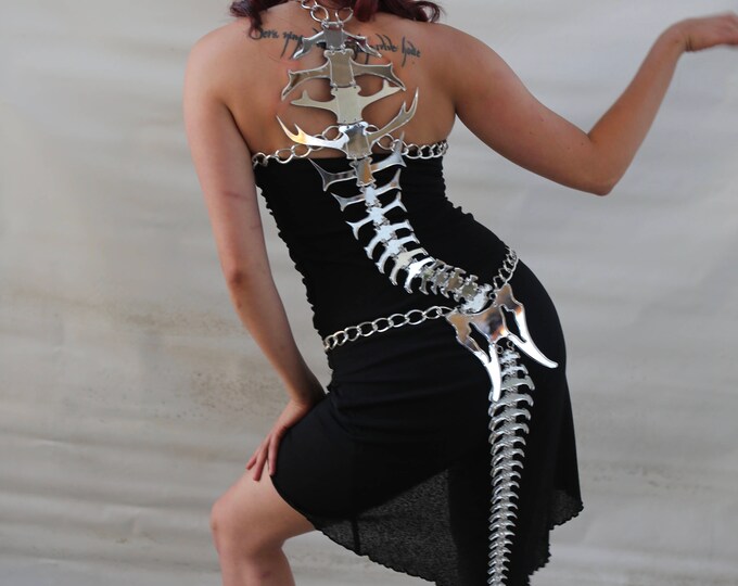 Spine Body Jewelry Silver Mirror Costume Accessory | Etsy