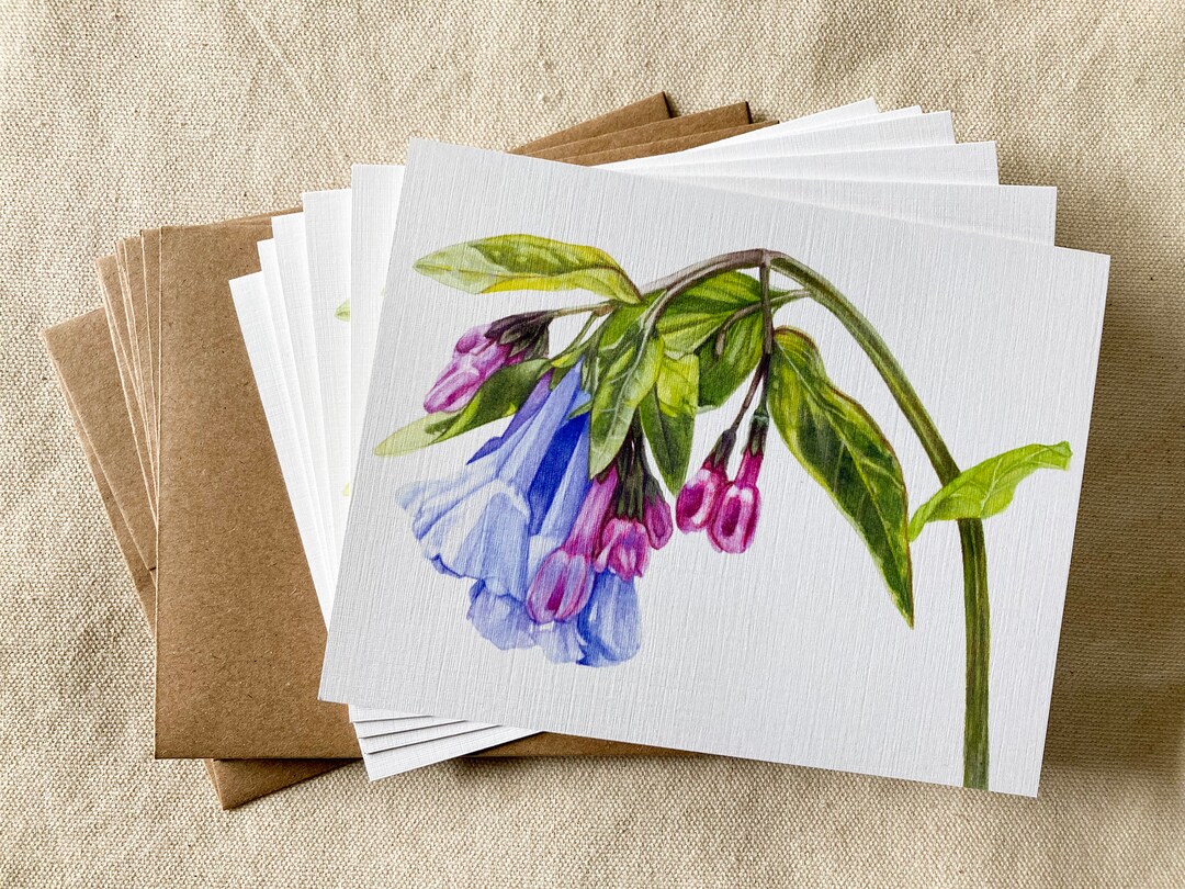 Virginia Bluebells Note Cards - Etsy