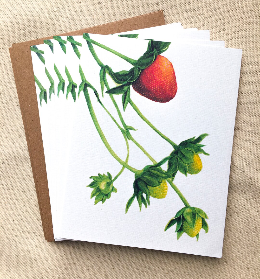 Strawberry Cards - Etsy