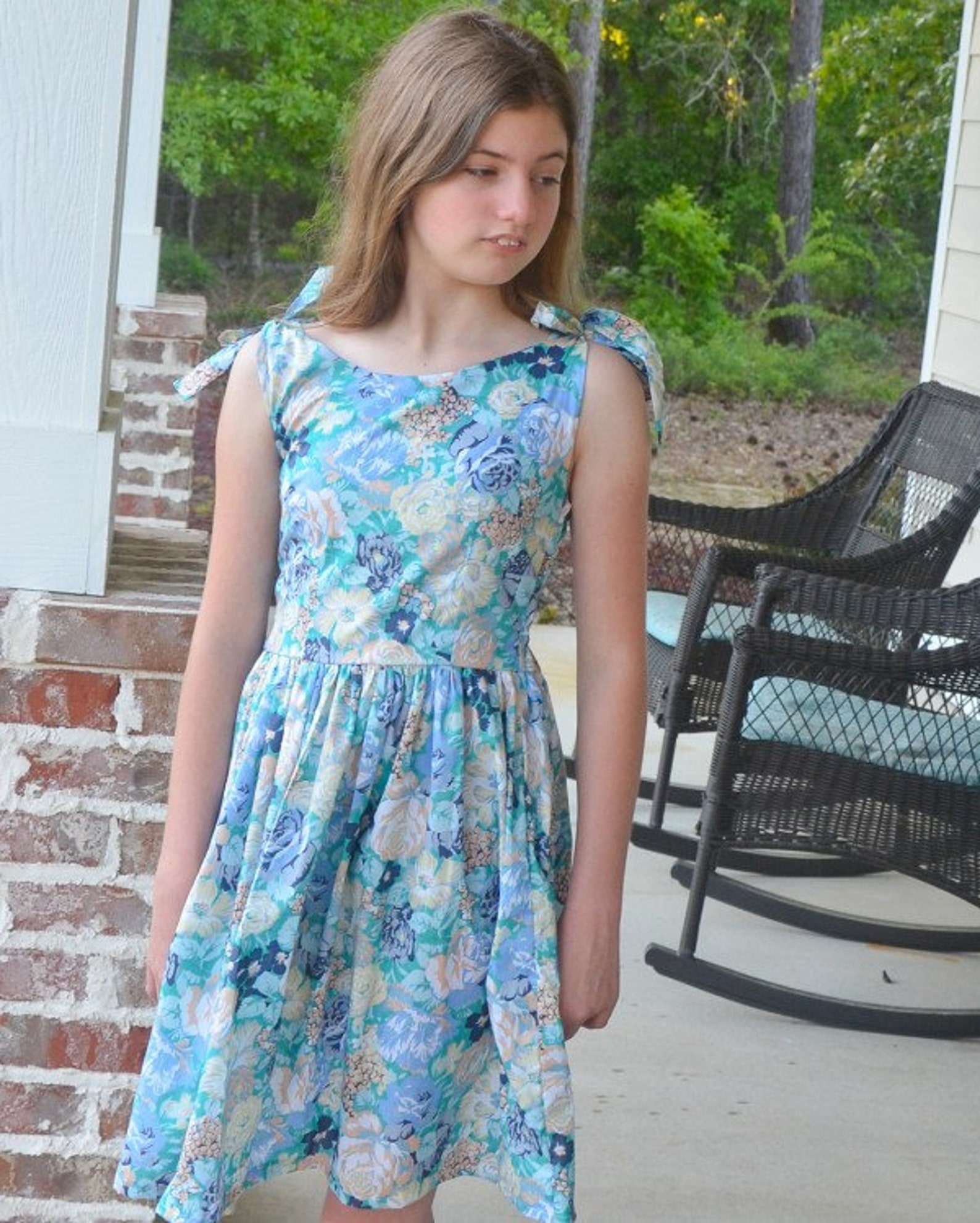Junior Sunflower Peplum Sundress & Maxi Tween Dress Sewing - Etsy